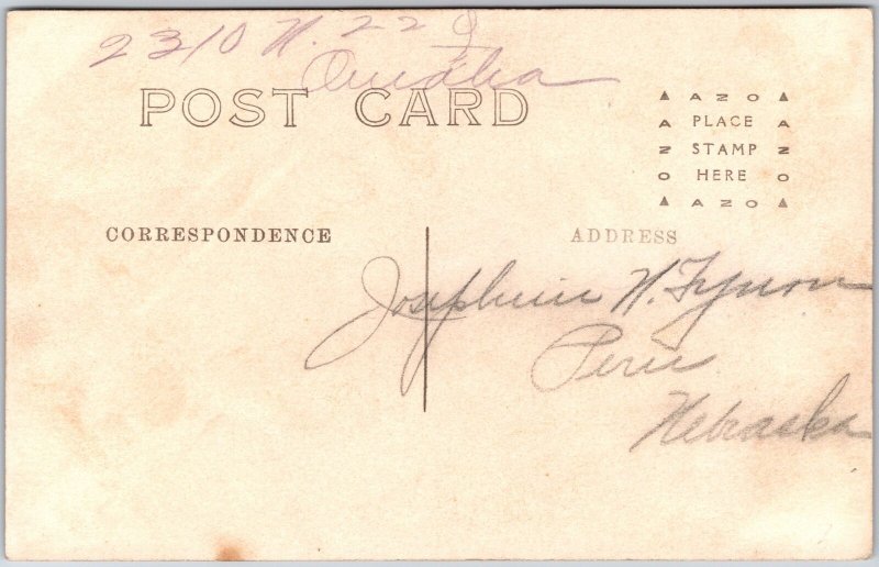 School Building Campus Along The Roadway Antique RPPC Real Photo ...