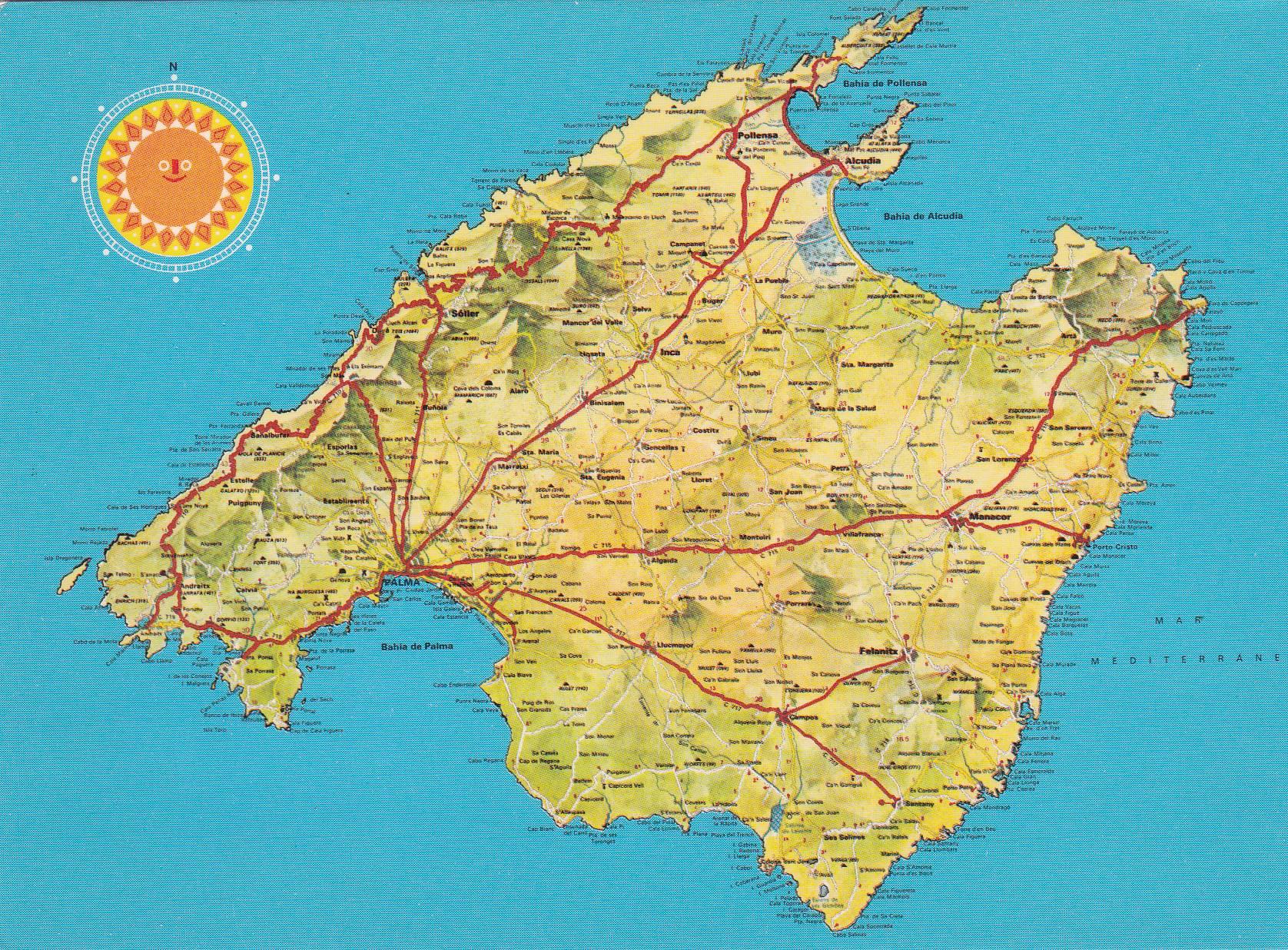 Postal B7604: Mallorca: Mapa DE LA Isla | Other / Unsorted, Postcard ...