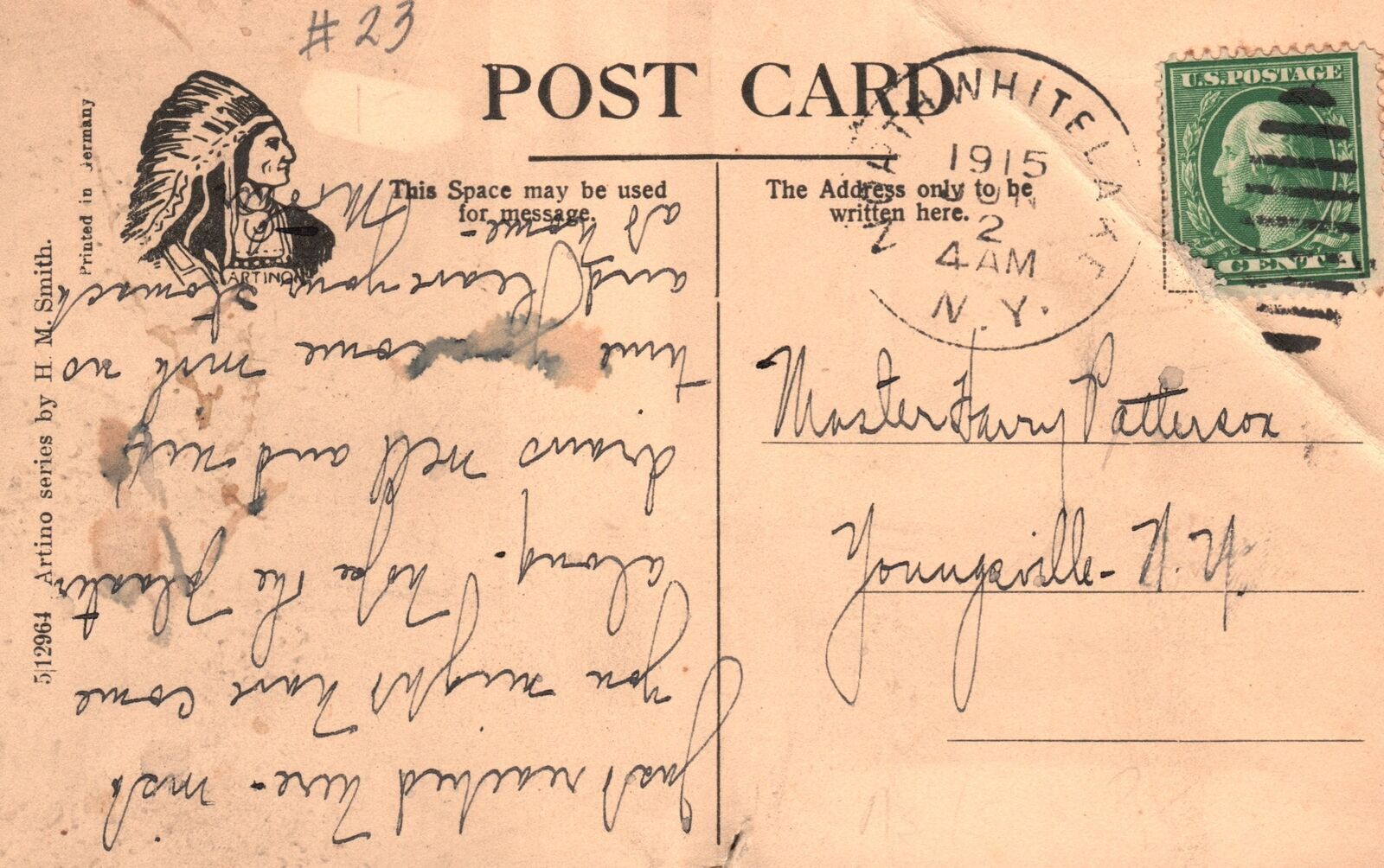 Vintage Postcard 1915 The Yacht at Anchor White Lake New York NY H. M ...