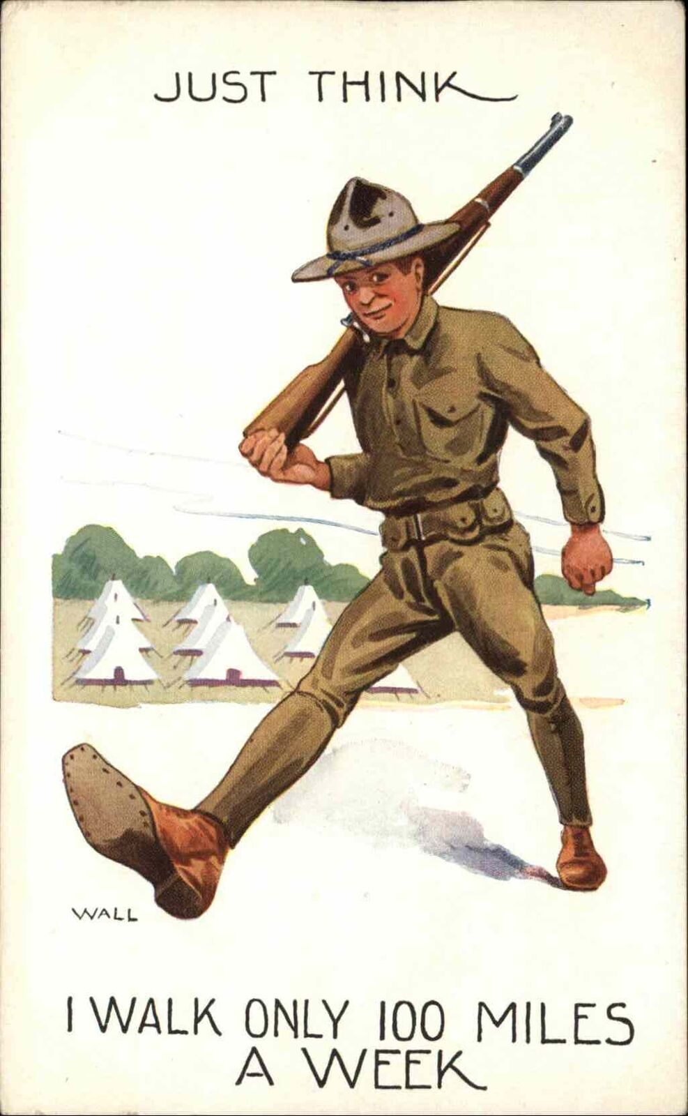 WWI Bernhardt Wall Soldier Gun Rifle Walk 100 Miles a Week PATRIOTIC ...