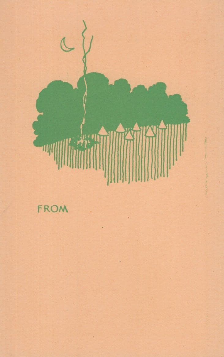 Camp Fire Crescent Moon Tent Boy Scouts Girl Guides Old Greetings ...