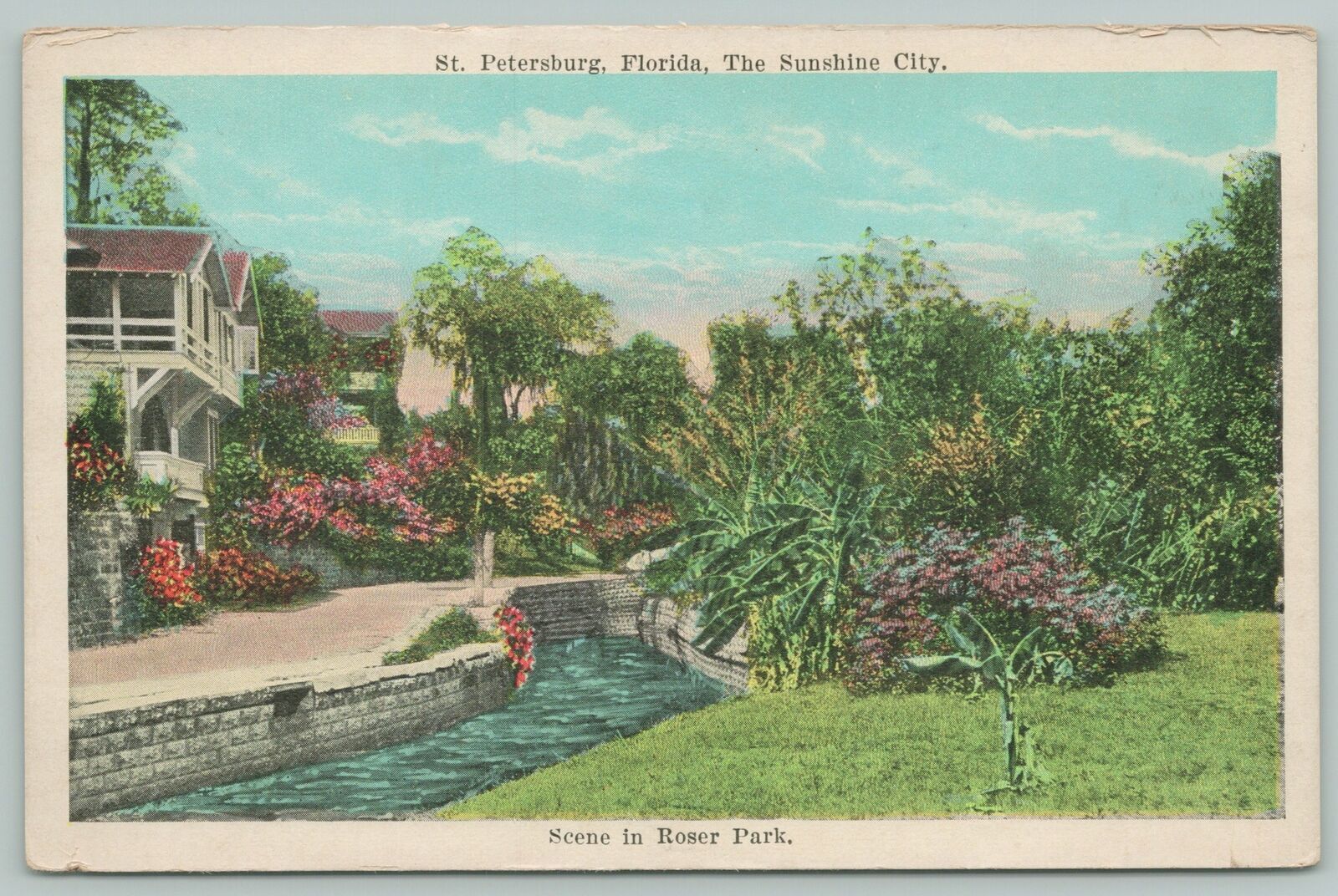 Saint Petersburg Florida~Roser Park Scene~1920s Postcard | United ...
