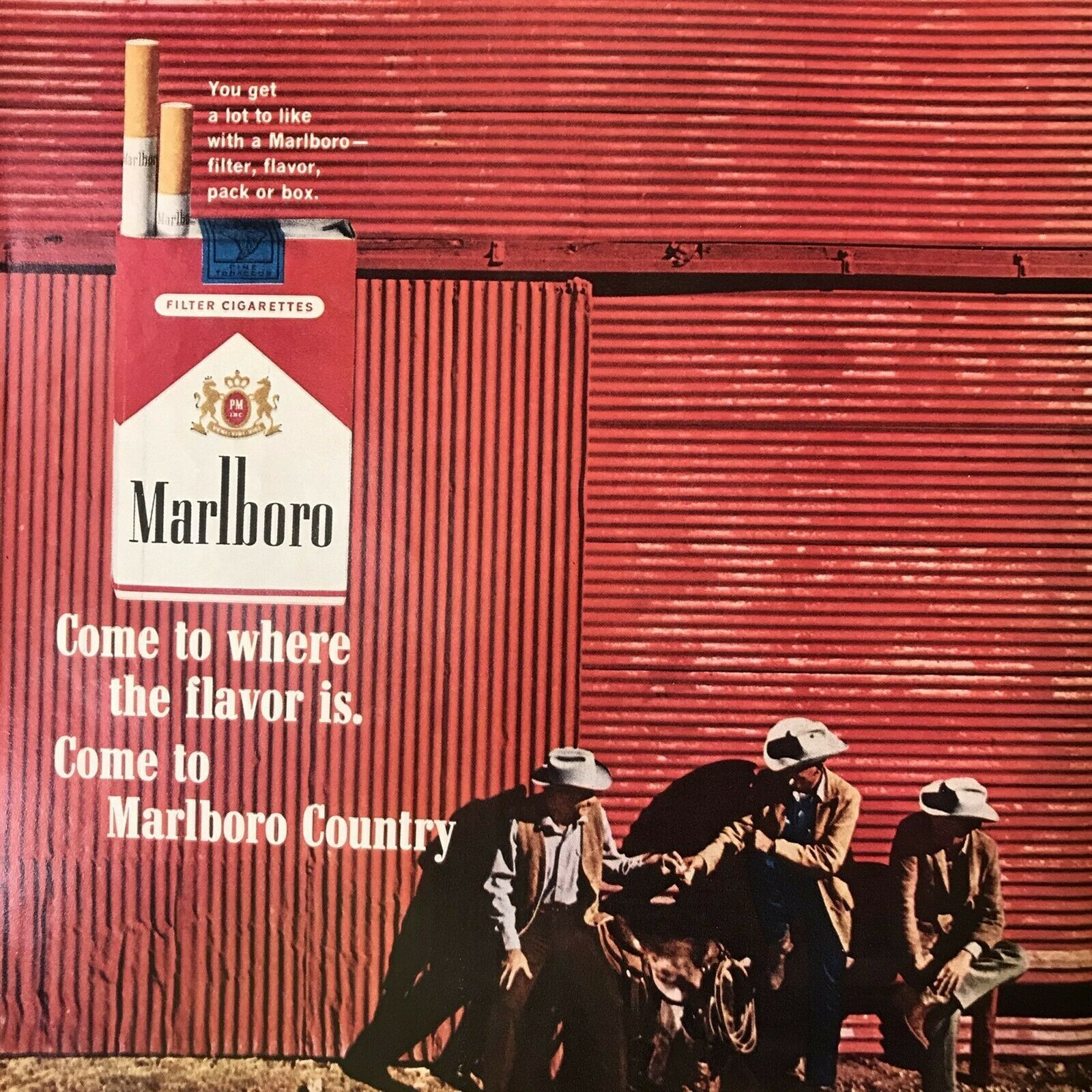 1965 Cowboy's Smoking Marlboro Country Cigarettes Original Print Ad 2P1 ...