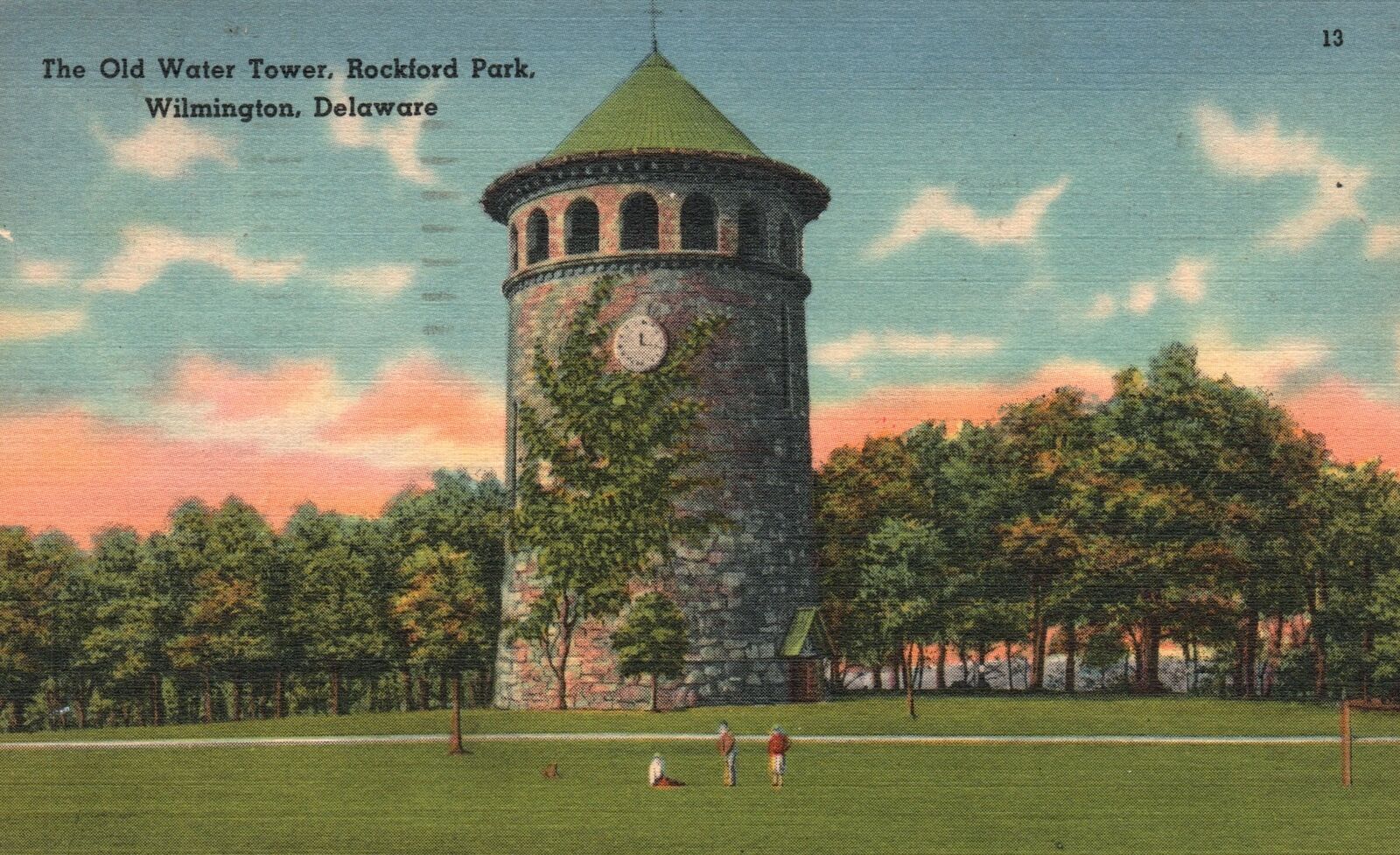 Vintage Postcard 1958 View of Old Water Tower Rockford Park Wilmington ...