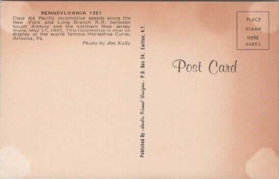 Pennsylvania Railroad Locomotive 1361 South Amboy And North New Jersy ...