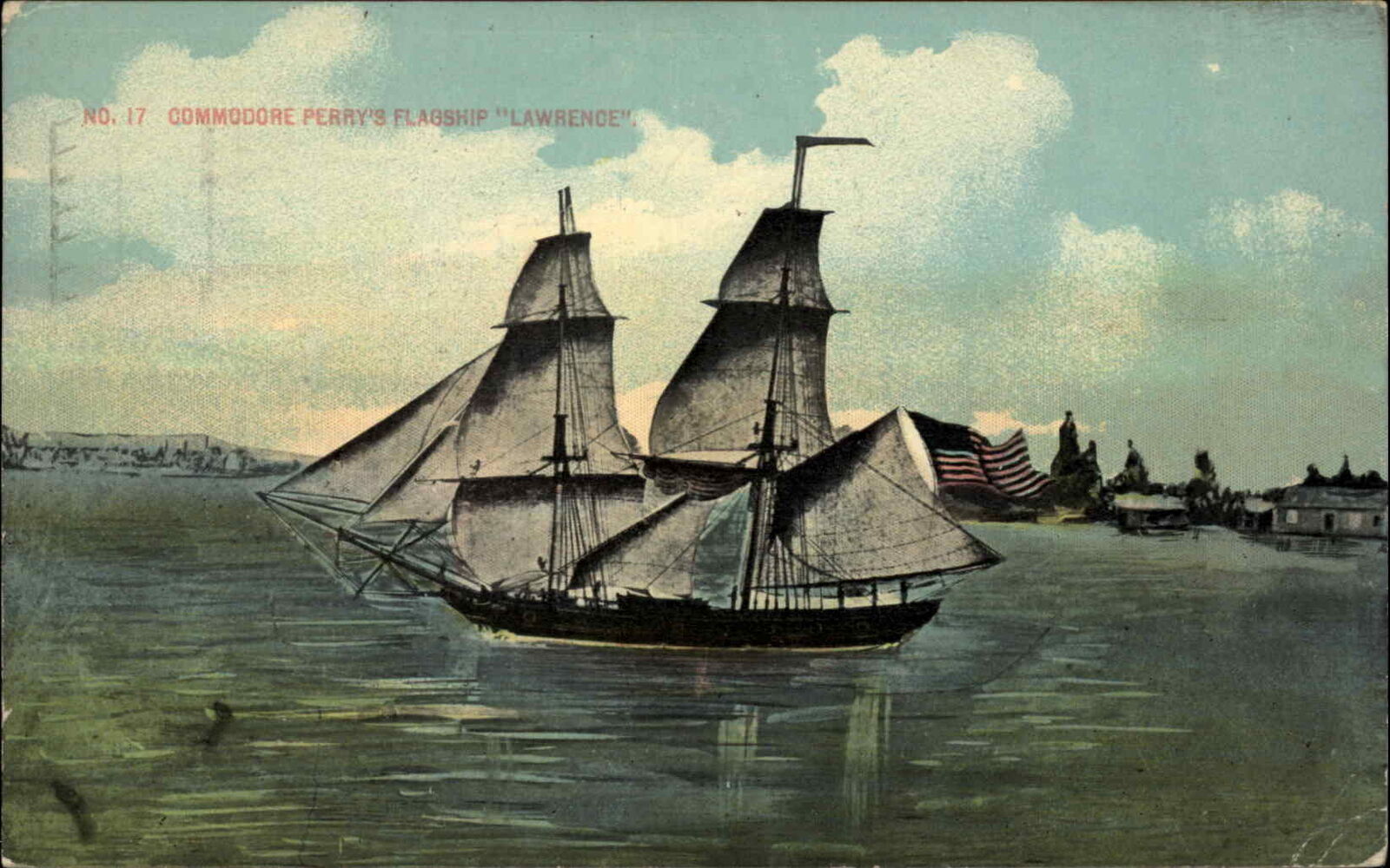 Commodore Perry's Flagship Ship Lawrence c1910 Vintage Postcard ...