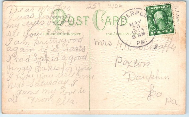 Postcard - Welcome Greeting Card with Poem and Flowers Embossed Art ...