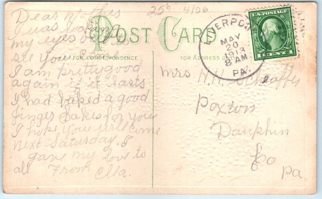 Postcard - Welcome Greeting Card with Poem and Flowers Embossed Art ...