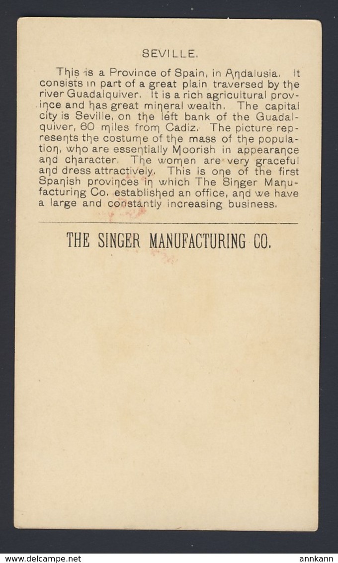 SPAIN (SEVILLE) - Singer Treadle Sewing Machine c.1892 Victorian Trade ...