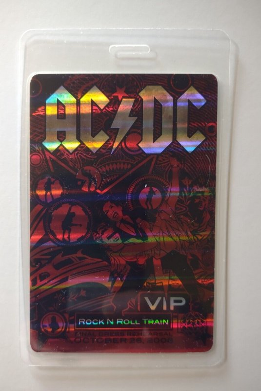 AC/DC Rock N Roll Train 2008 Tour Backstage Pass Laser Laminated VIP ...