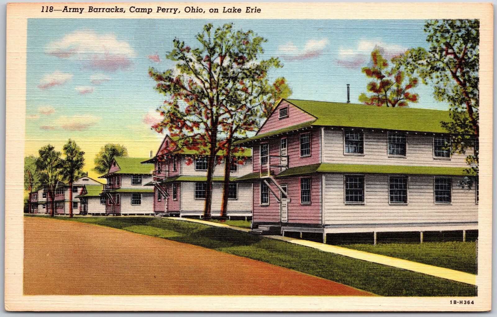 Camp Perry Ohio OH, Lake Erie Vacationland, Army Barracks, Vintage ...