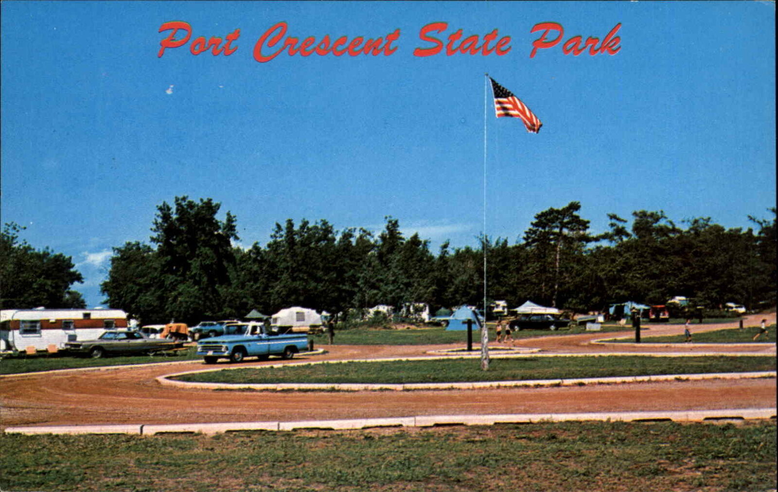 Port Austin Michigan MI Port Cresent State Park Camping Car c1950s-60s ...