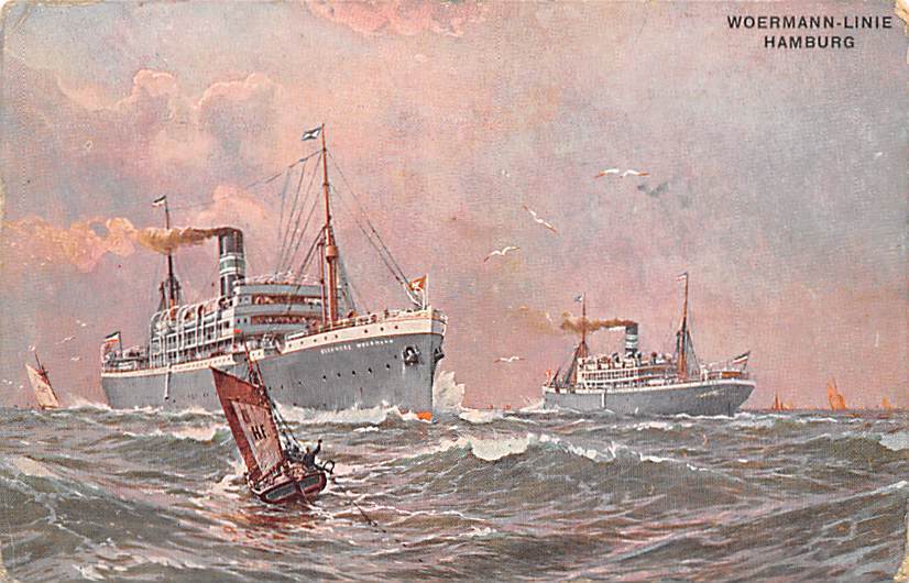 SS Eleonore Woermann Woermann Line Writing on back | Topics - Other ...