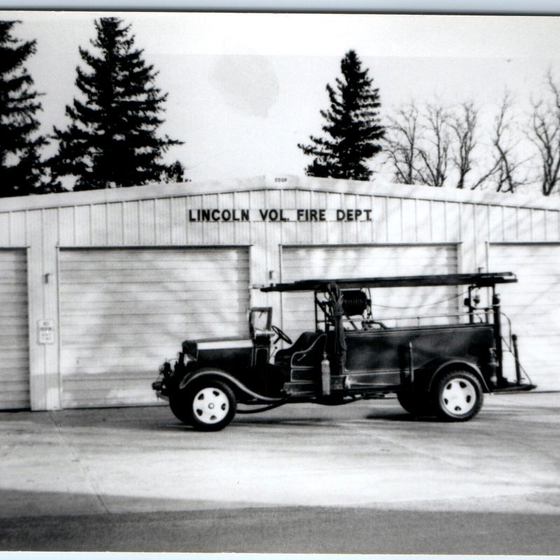 1983 Lincoln, IA Centennial RPPC Fire Dept. 1900s Fire Truck Repro PC ...