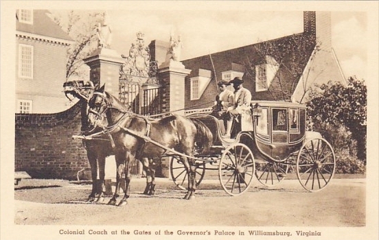 Colonial Coach At The Gates Of The Governor's Palace In Williamsburg ...