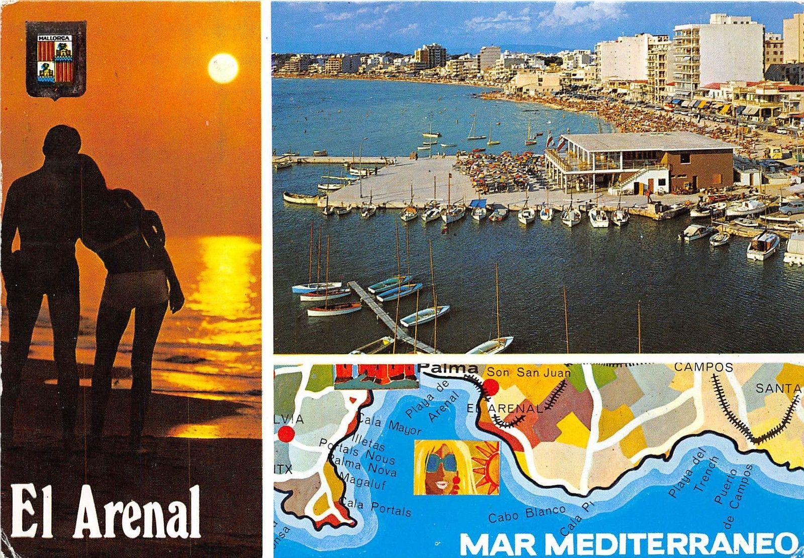 BG6313 el arenal mar mediterraneo map cartes geographiques mallorca ...