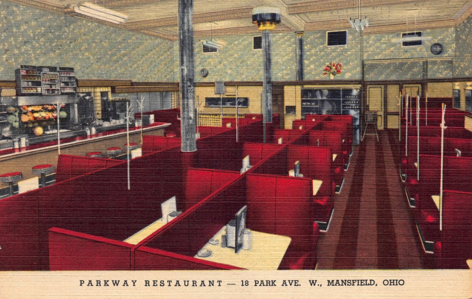 Linen Postcard Parkway Restaurant in Mansfield, Ohio~112244 | United ...