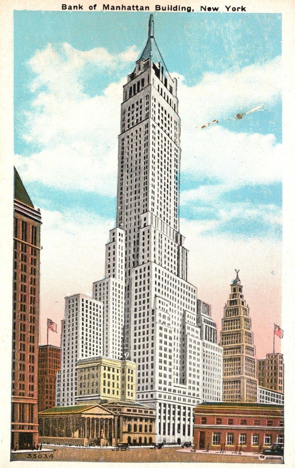 Vintage Postcard 1920's Bank Of Manhattan Trust Home Tallest Office ...