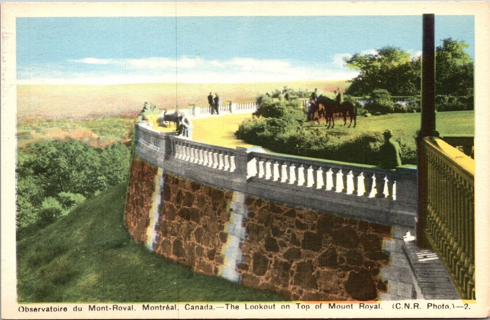 Observatory Mount Royal Horses Scenic Lookout UNP Vintage Postcard ...