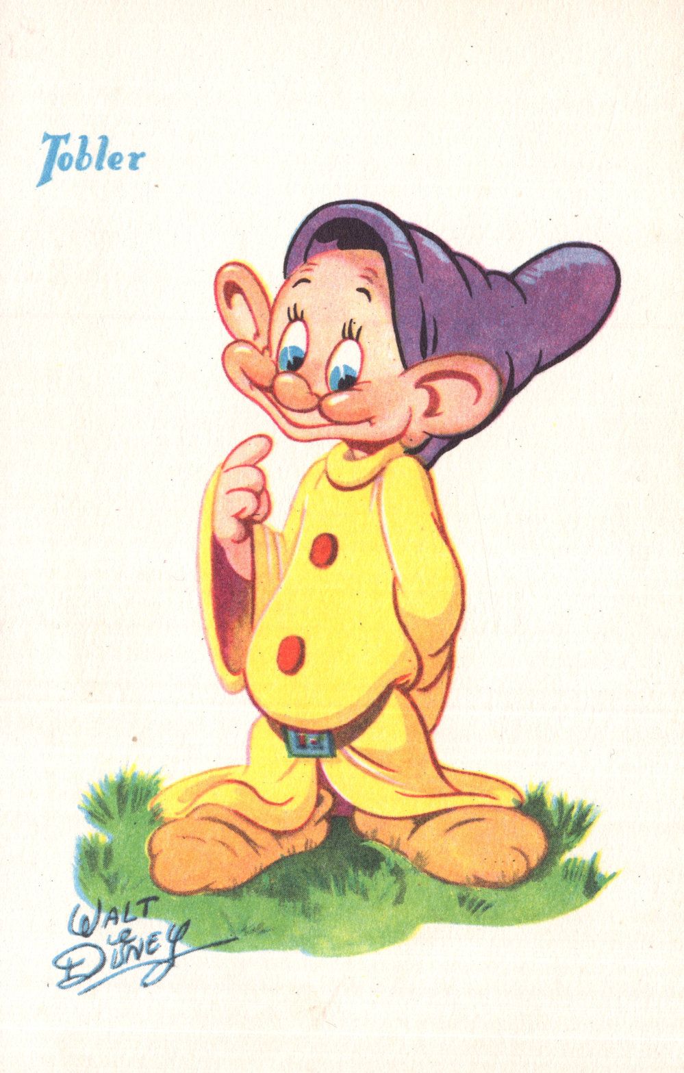 Snow White & Dozey The Seven Dwarfs Tobler French Old Postcard | Topics ...