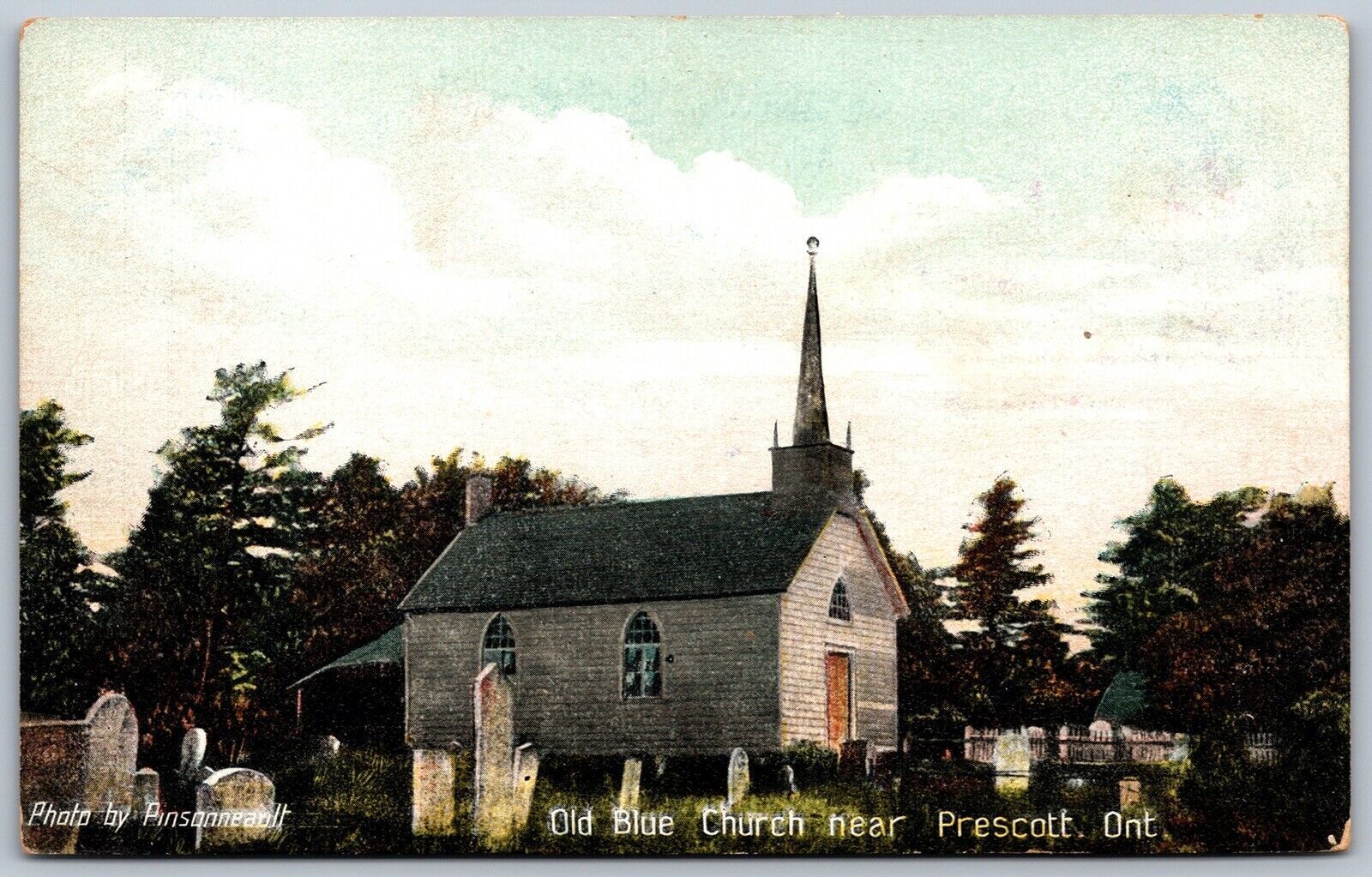 Postcard Prescott Ontario c1910s Old Blue Church Cemetery by ...