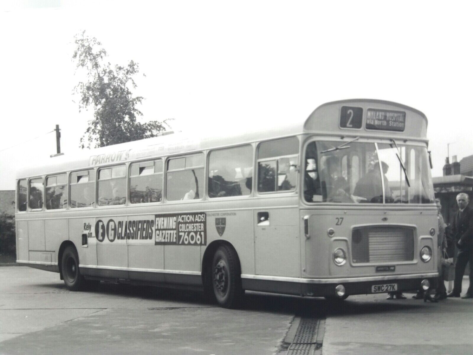 Original Vintage Colchester Bus Coach Photo No2 Myland Hospital reg SWC ...