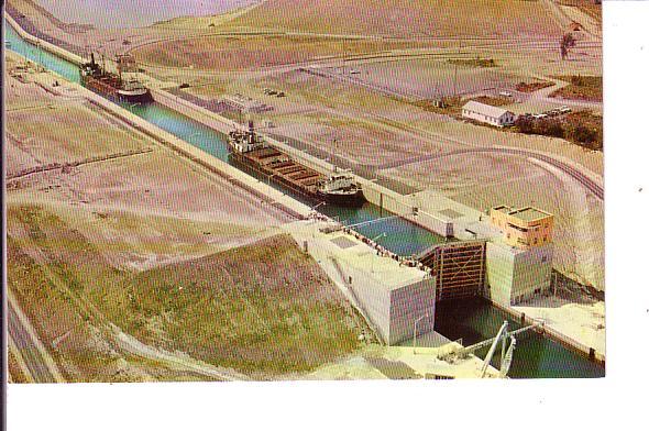 Saint Lawrence Seaway and Power Project, Aerial, Dwight Eisenhower Lock ...