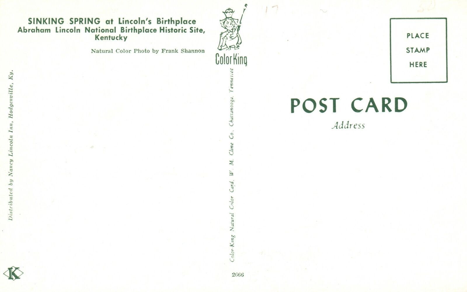 Vintage Postcard Sinking Spring Abraham Lincoln National Birthplace ...