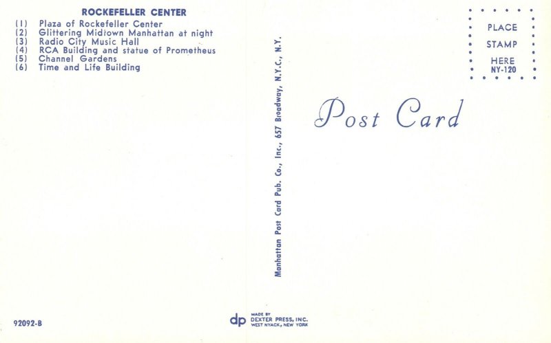 Vintage Postcard Multi View Greetings from Rockefeller Center New York ...