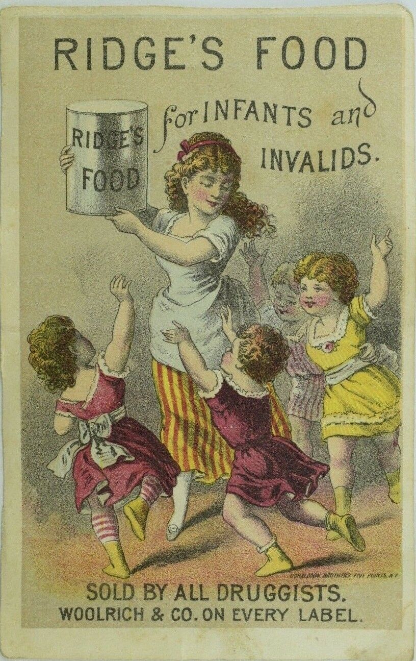 1870's Ridge's Food w/ Recipes on Back Five Points, NY Victorian Card ...