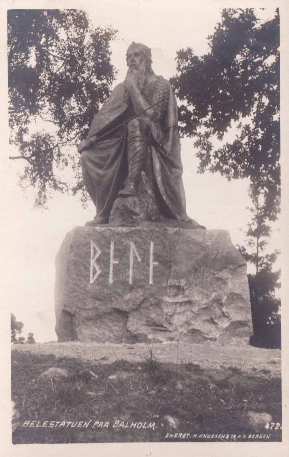Kong Belestatuen Balholm Sogn King Bele Statue Postcard | Europe ...