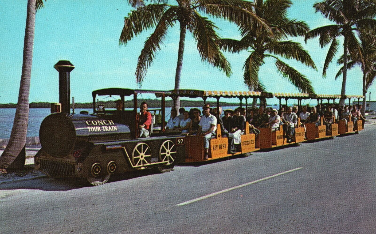 Vintage Postcard Passenger Conch Tour Train Historic Island Key West ...