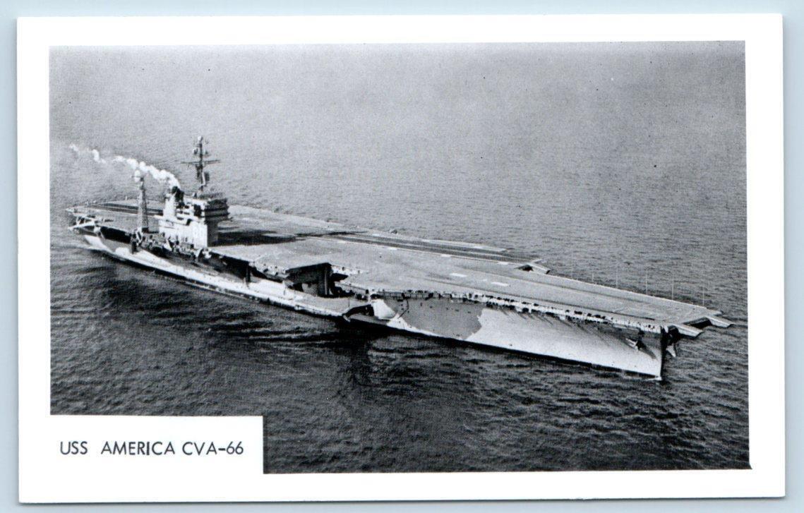 RPPC U.S.S. AMERICA Aircraft Carrier (CVA-66) 1960s Navy Ship Military ...
