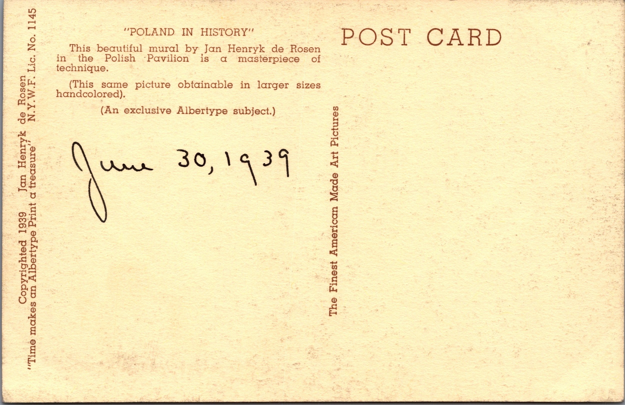 Poland in History mural by Jan Henryk de Rosen in the Polish Pavilion ...