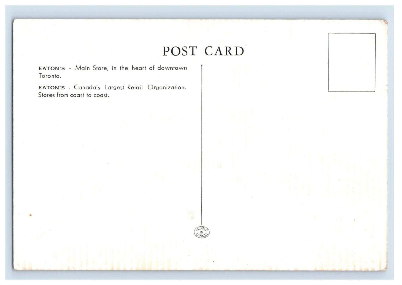 Vintage Canadians Largest Retail Organization Main Store Toronto ...