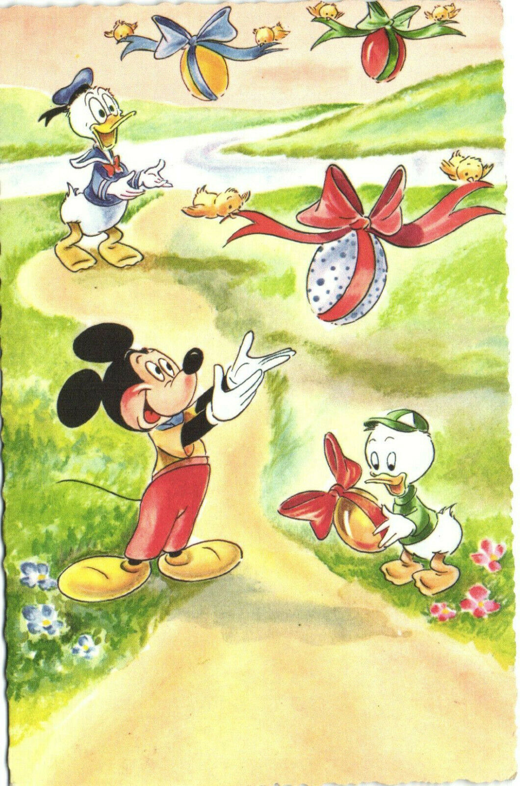 PC DISNEY, DONALD DUCK, MICKEY MOUSE, LOUIE DUCK, Vintage Postcard ...