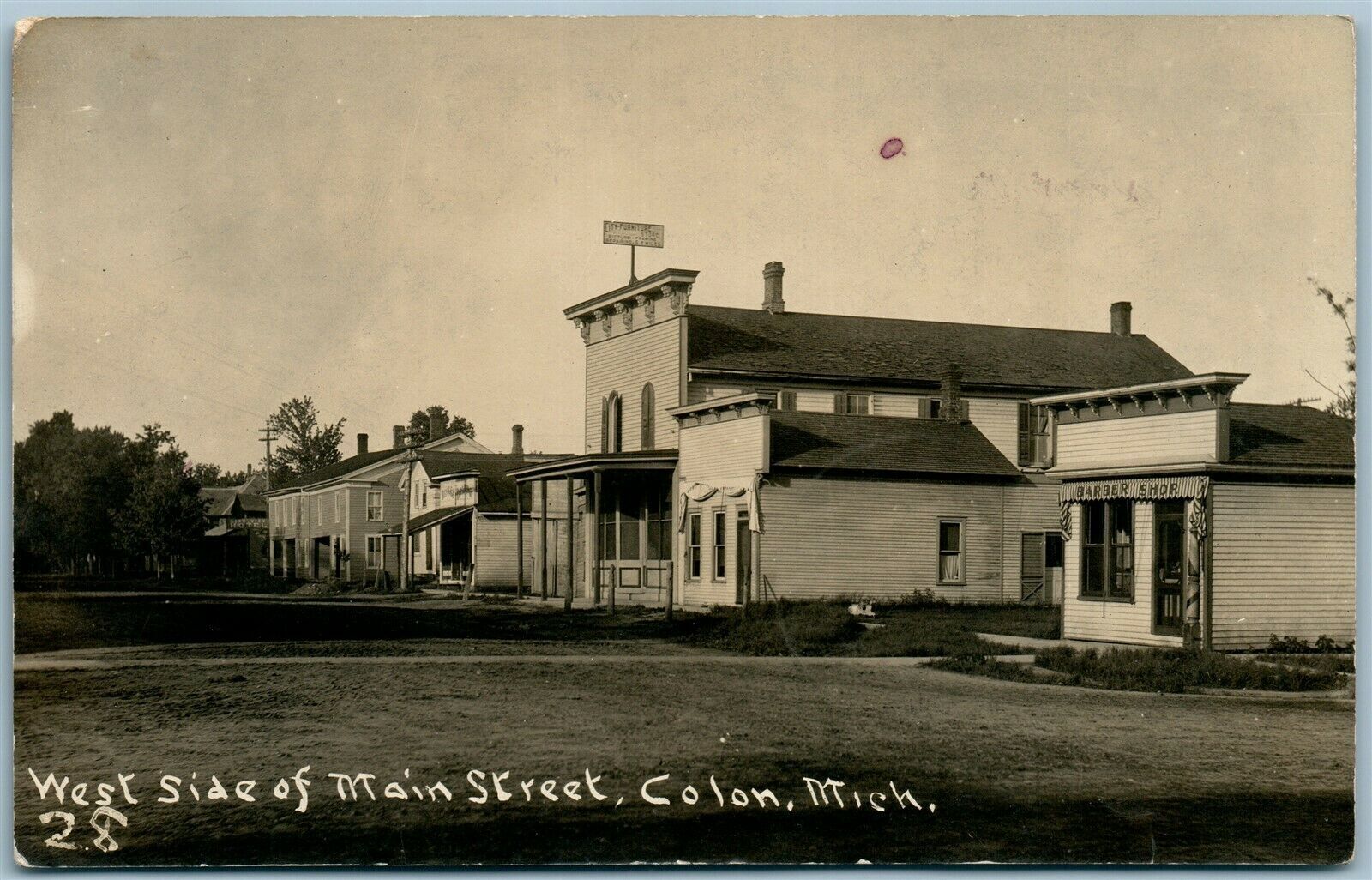 Colon MI West Side of Main Street Antique Real Photo Postcard Rppc ...