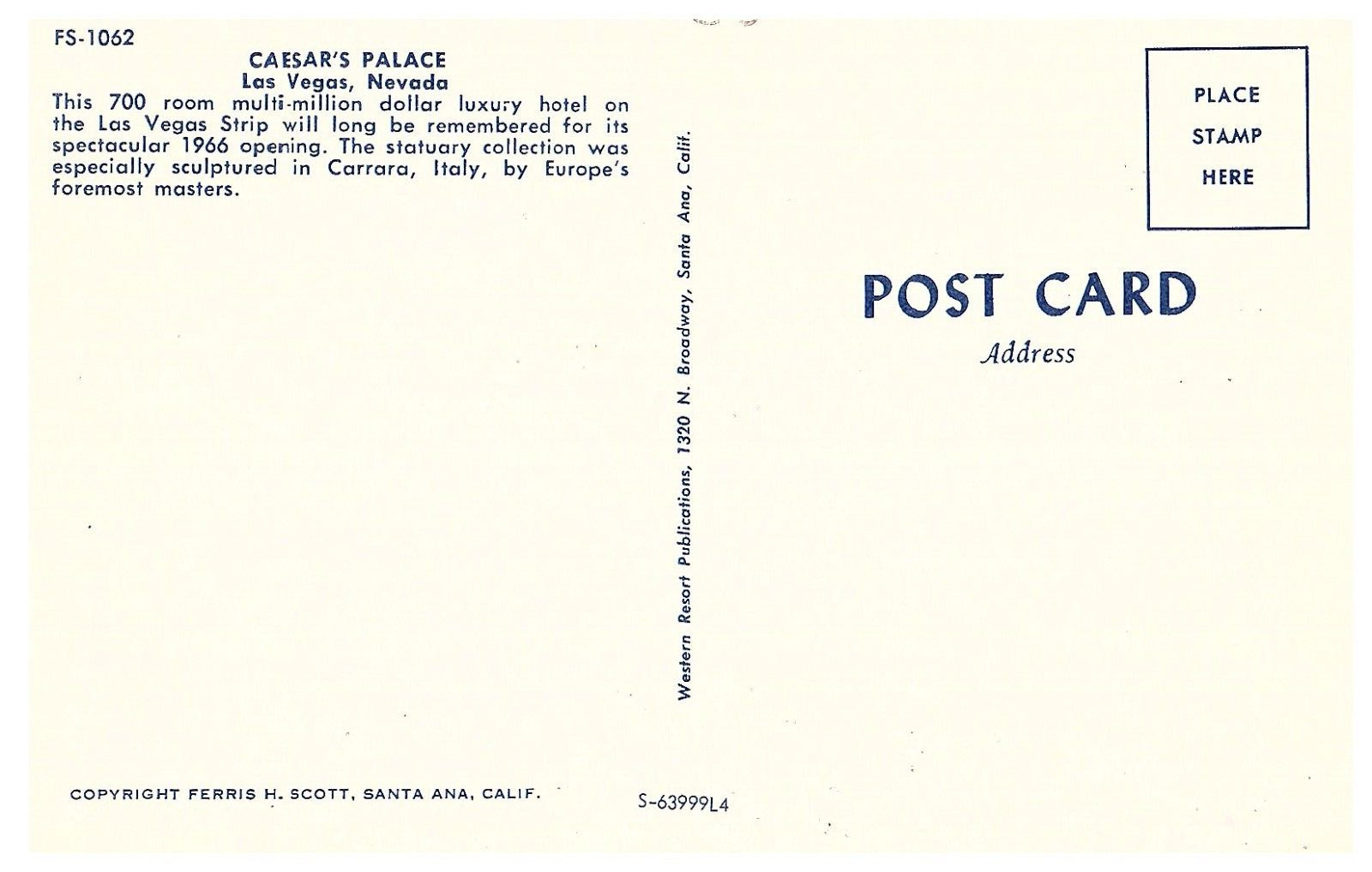 Caesars Palace Las Vegas Nevada Panoramic View Vintage Hotel Postcard ...