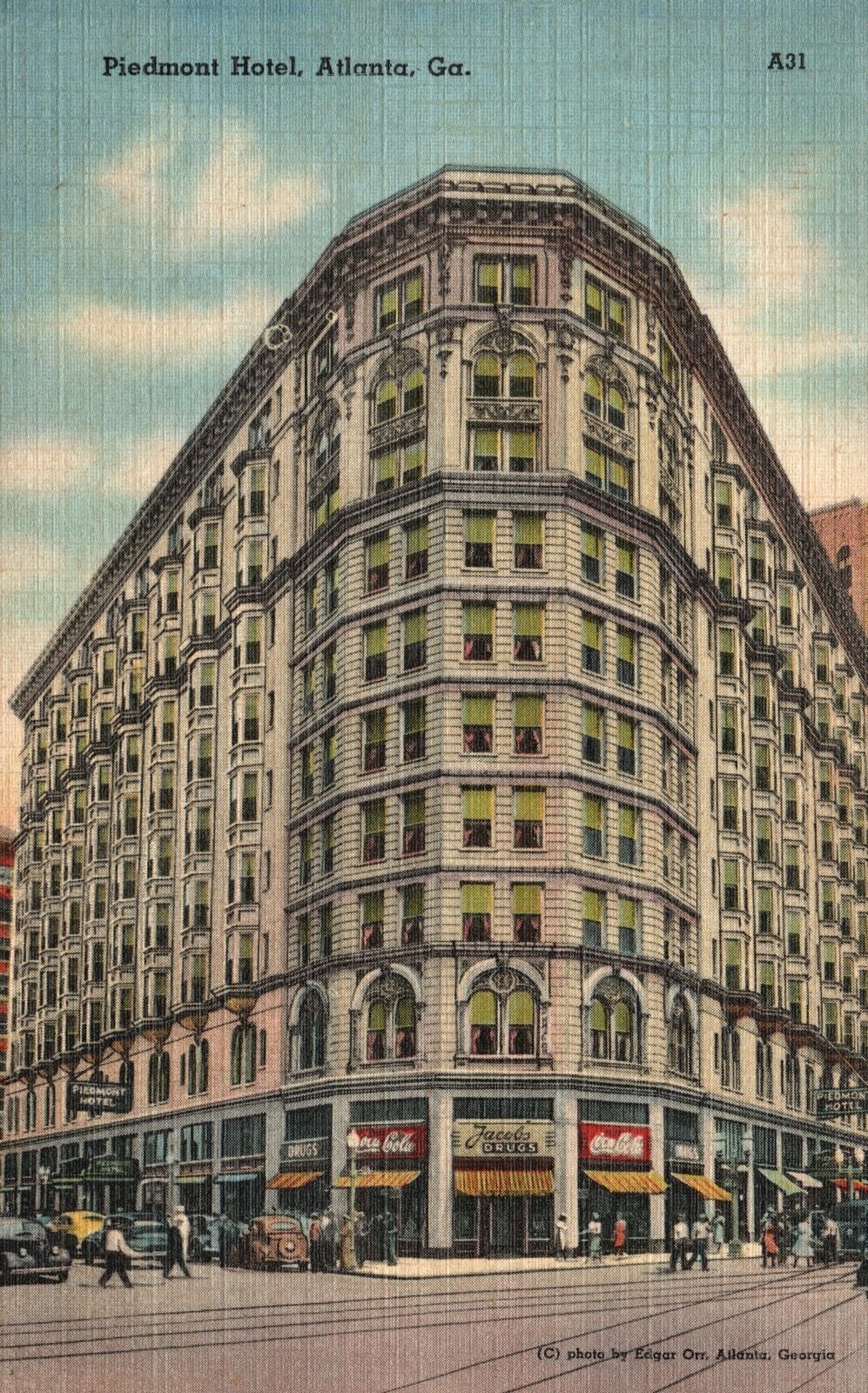 Vintage Postcard 1930's View of The Piedmont Hotel Building Atlanta ...
