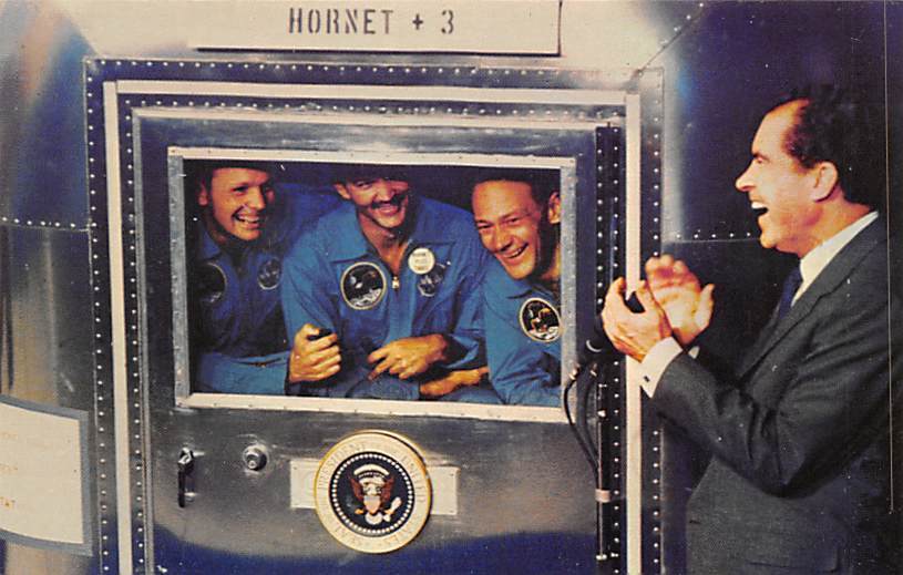 Apollo 11 Moon Landing Aboard The USS Hornet 20 July 1969 View Postcard ...