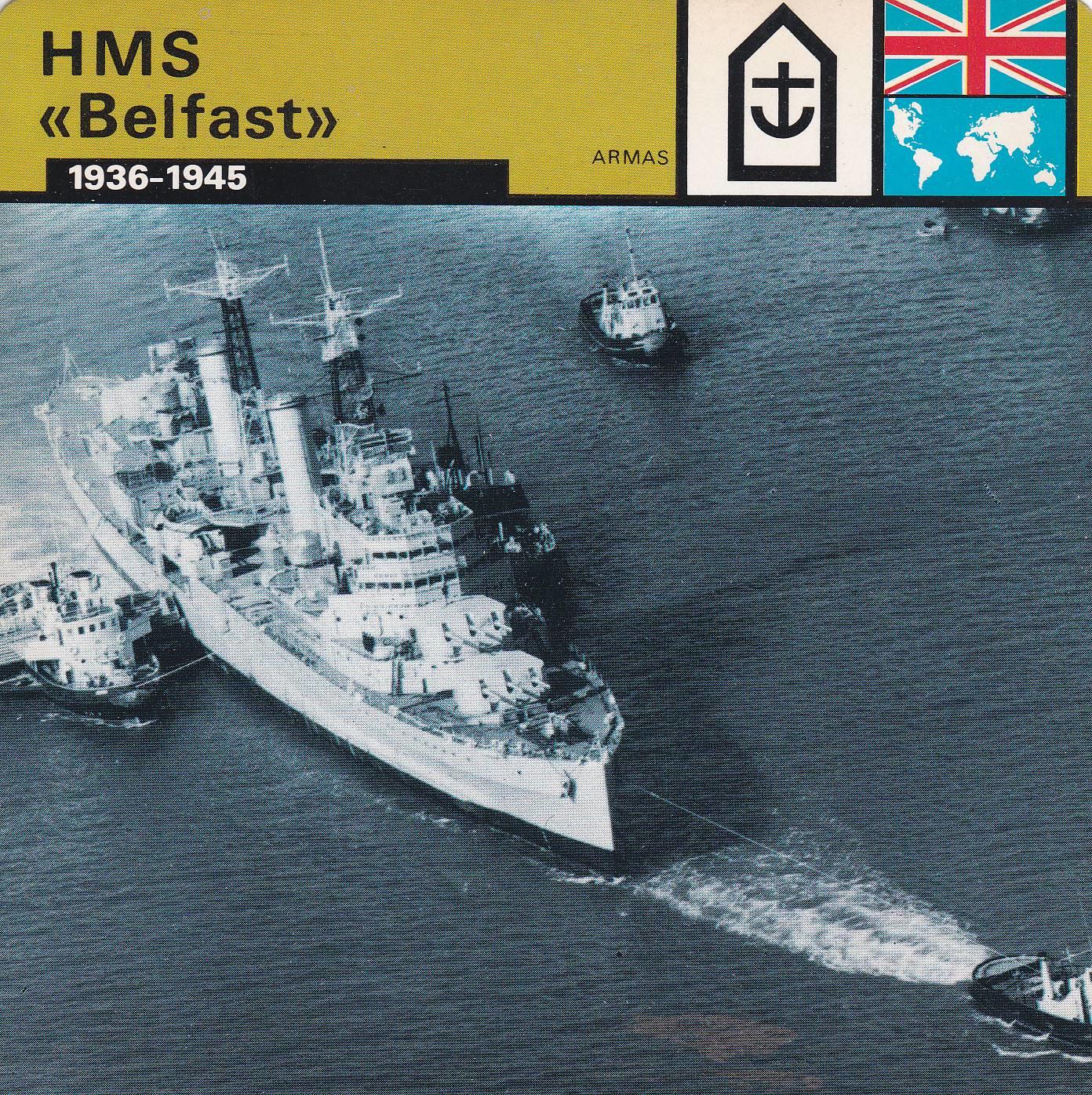 Ficha Armas: HMS Belfast. 1936 1945 | Other / Unsorted, Postcard / HipPostcard