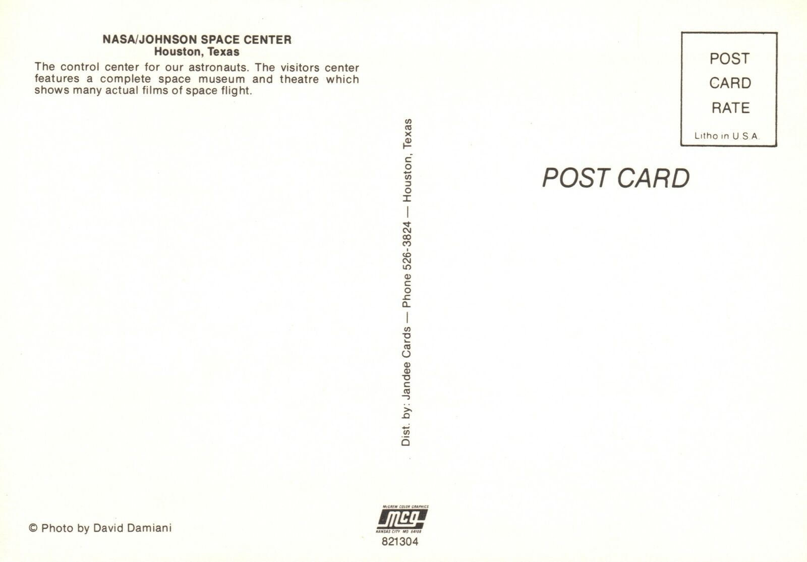 Vintage Postcard NASA Johnson Space Center Museum & Theatre Houston ...