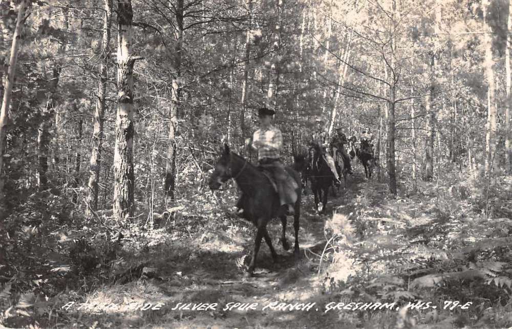Greshamd Wisconsin Silver Spur Ranch Horse Riding Real Photo Postcard ...