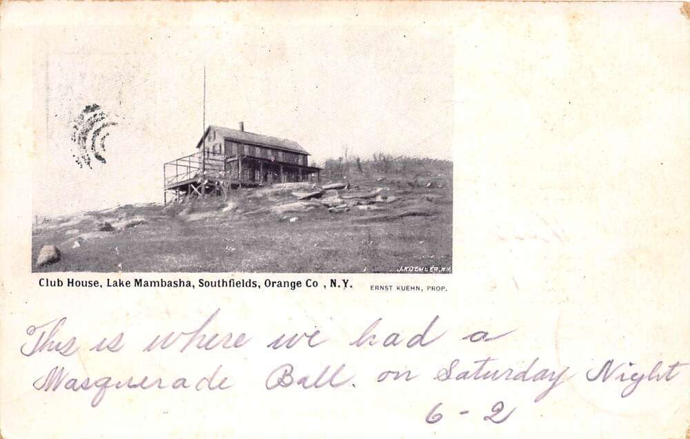 Southfields New York Club House At Lake Mambasha Lithograph W/ Border ...
