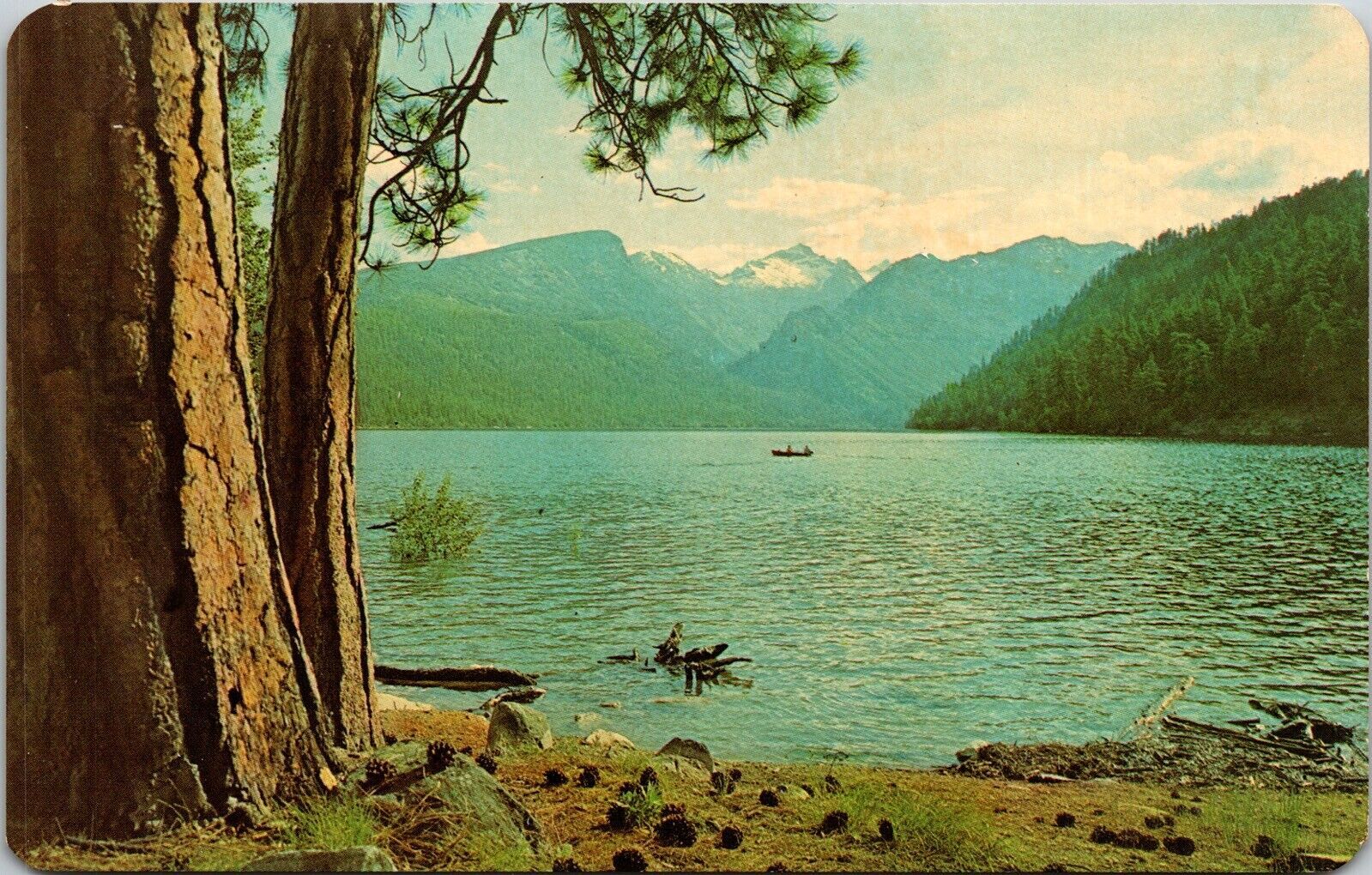 Lake Como Darby Montana Bitteroot Valley Reflection Boat Mountains Snow ...