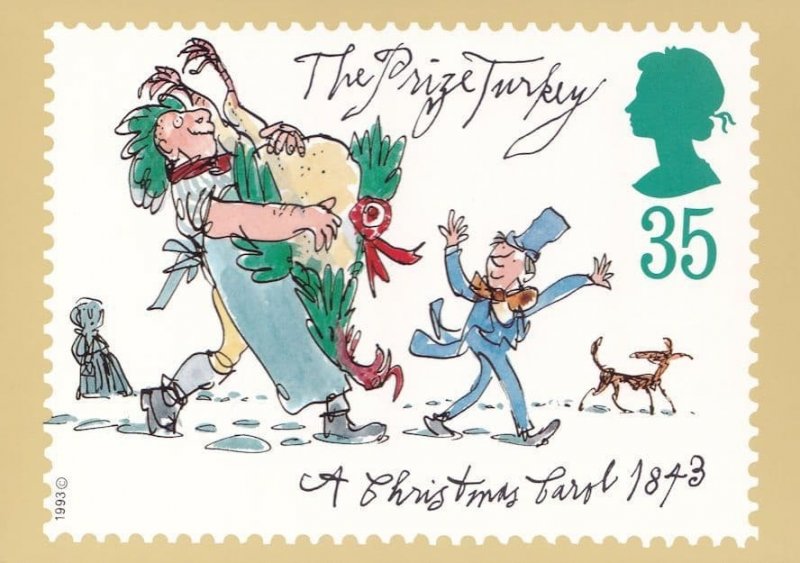 The Prize Turkey in A Christmas Carol Charles Dickens Postcard | Topics ...