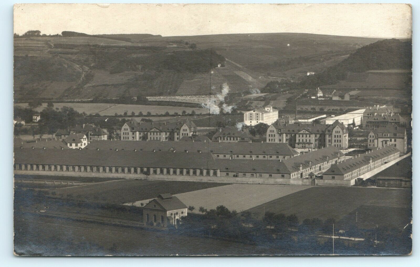 1910s WWI Birdseye View Buildings Barracks Fort Camp Real Photo ...