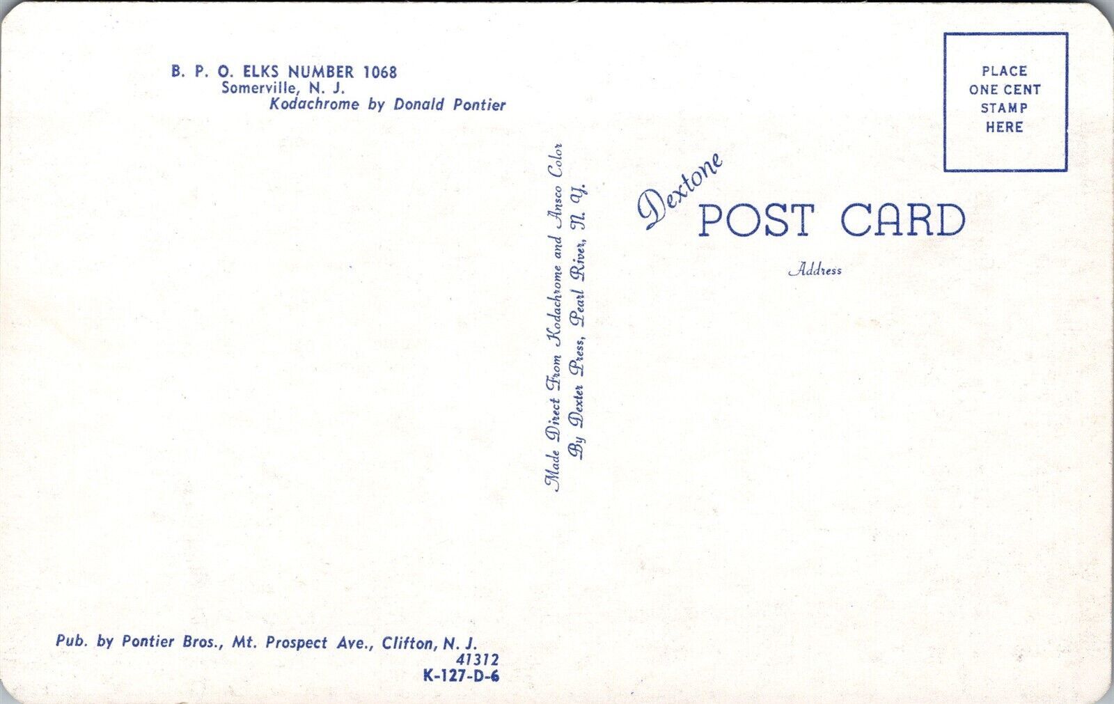 Vtg Somerville New Jersey NJ B.P.O Elks Number 1068 1950s Chrome View ...