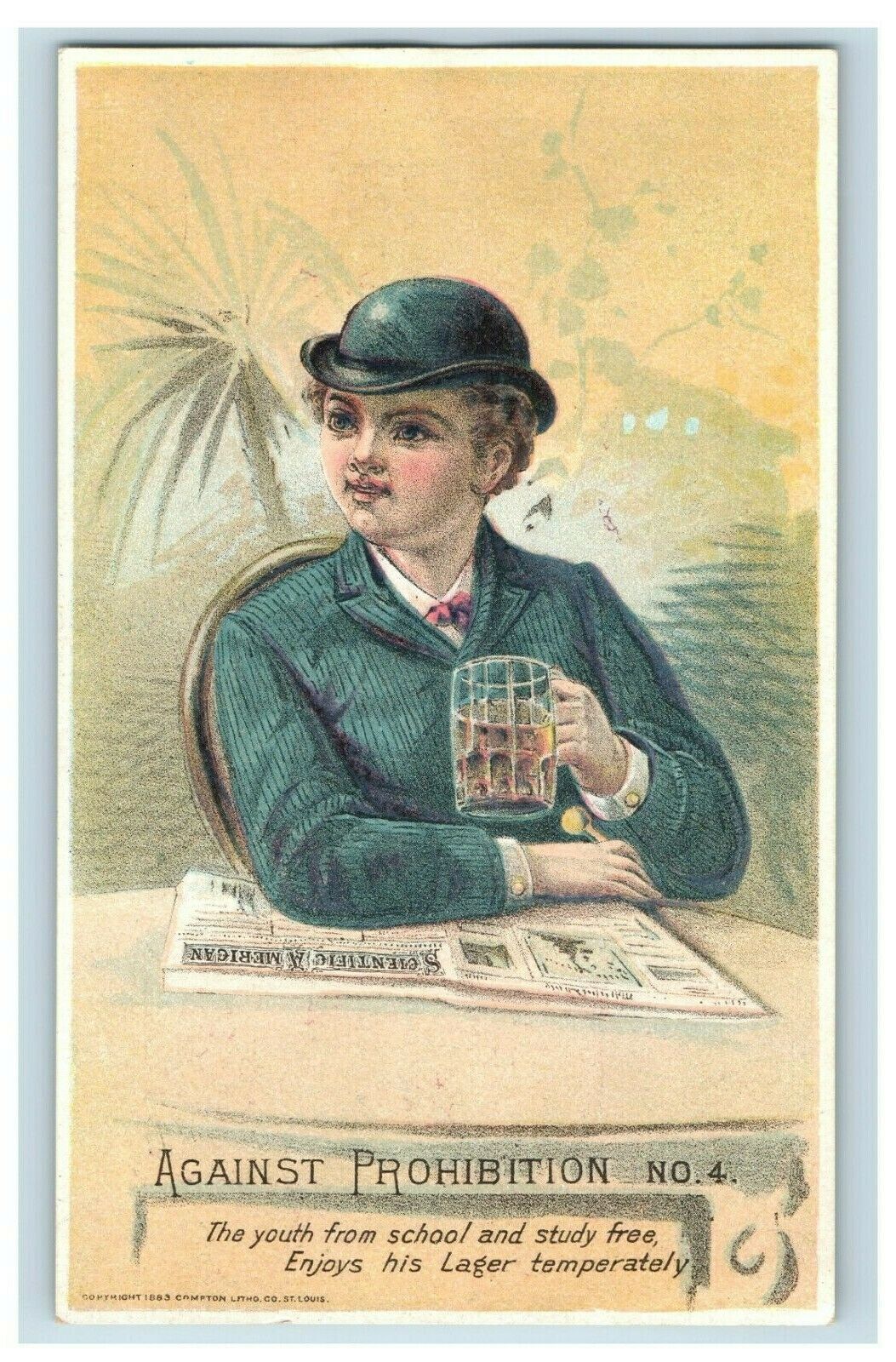 1883 Against Prohibition Dolphis Bourgeois Rochester Lager Indian Pale ...