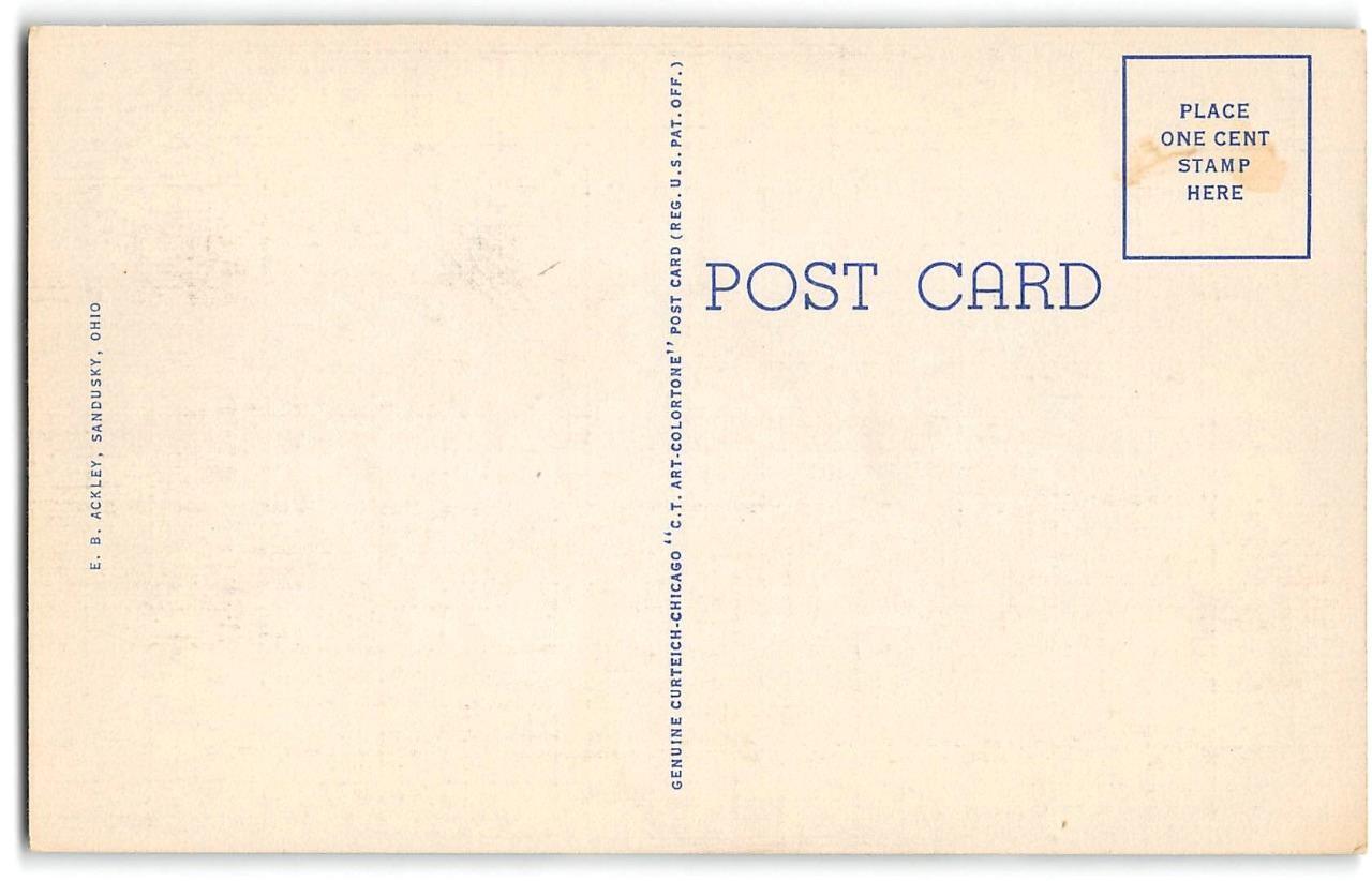 CAMP PERRY Large Letter OHIO Lake Erie Military WWII '40s Linen Vintage ...